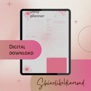 Daily Planner Pink Flowers | Floral Organizer for Women | Stay on Track ...