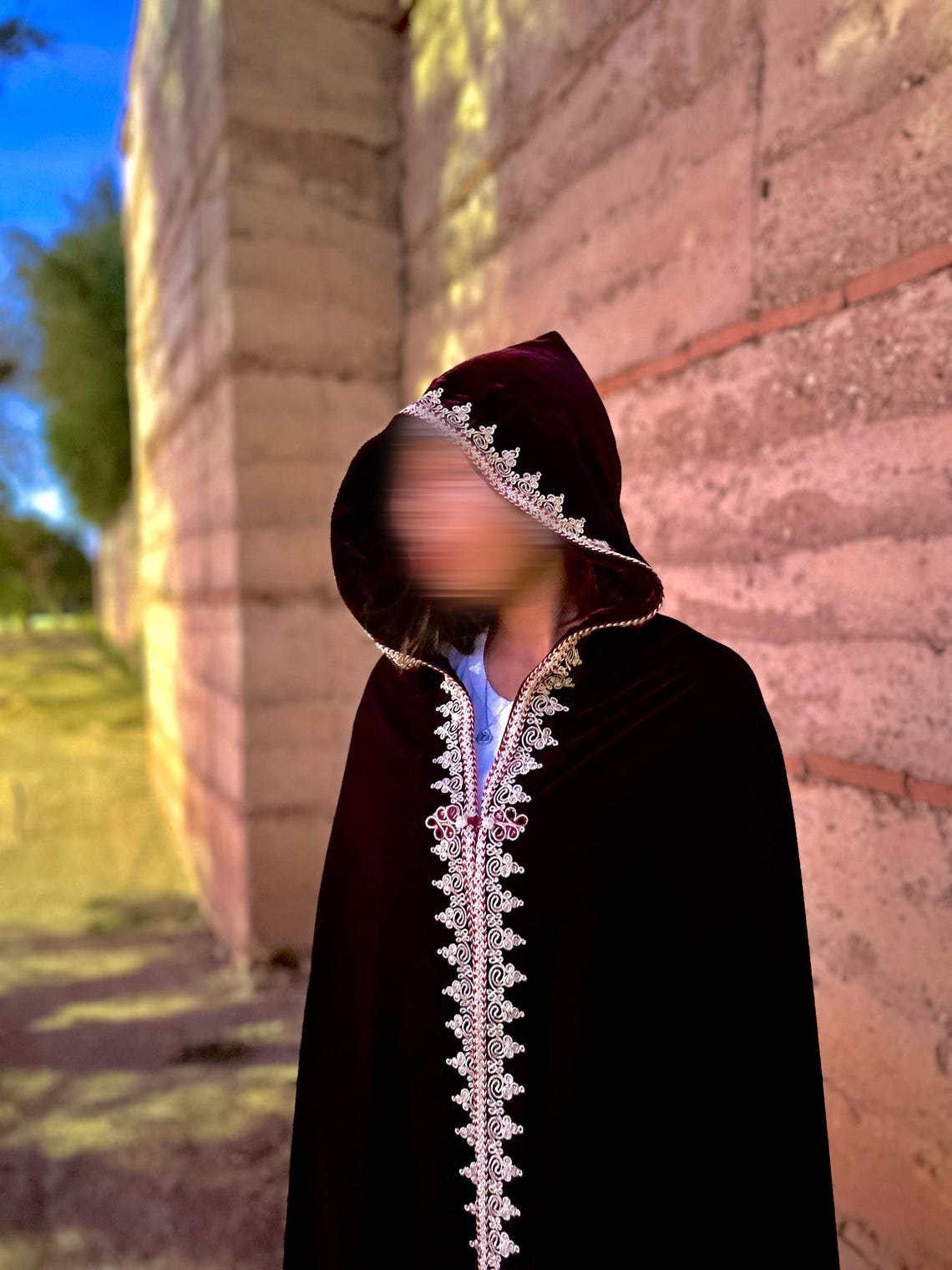 Handcrafted Moroccan Velvet Hooded Cape: Berber Embroidered Cloak - Etsy