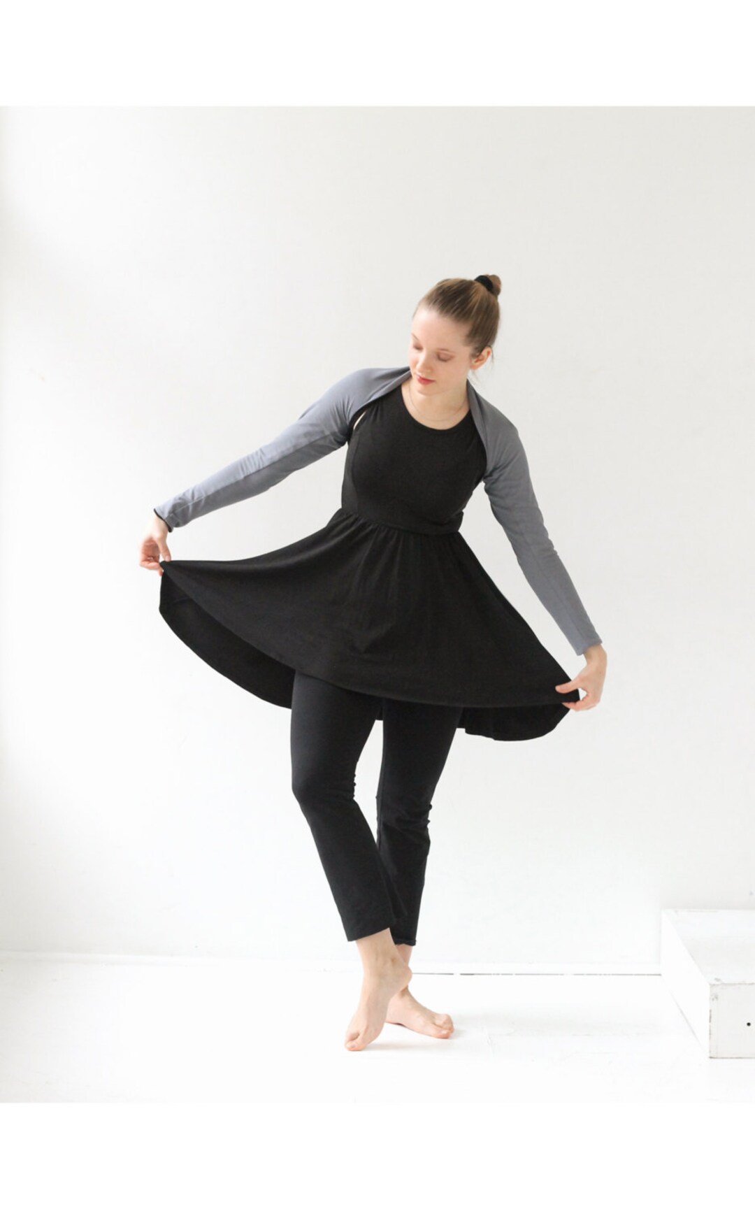 Gray Shrug | Reversible Shrug| Black and Gray Shrug| Gray Bolero Shrug ...