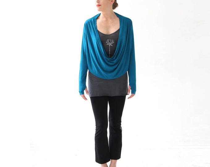 Turquoise Shrug, Turquoise Wrap Shawl, Bolero Shrug Blue, Blue Bolero ...