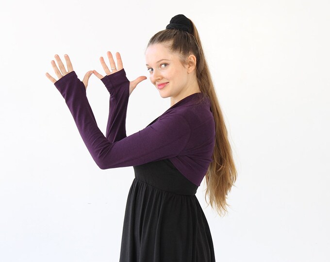 Purple Shrug, Purple Bolero, Purple Shrugs Bolero, Long Sleeve Shrug ...