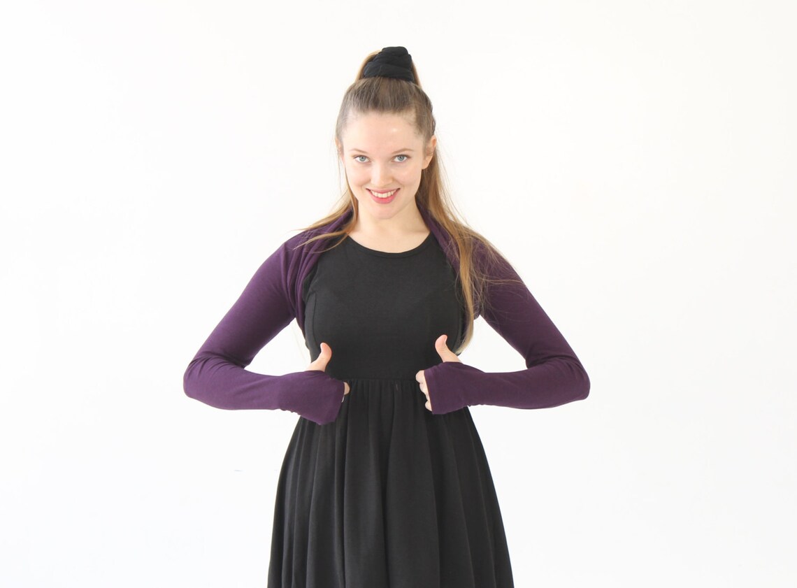 Purple Shrug, Purple Bolero, Purple Shrugs Bolero, Long Sleeve Shrug ...