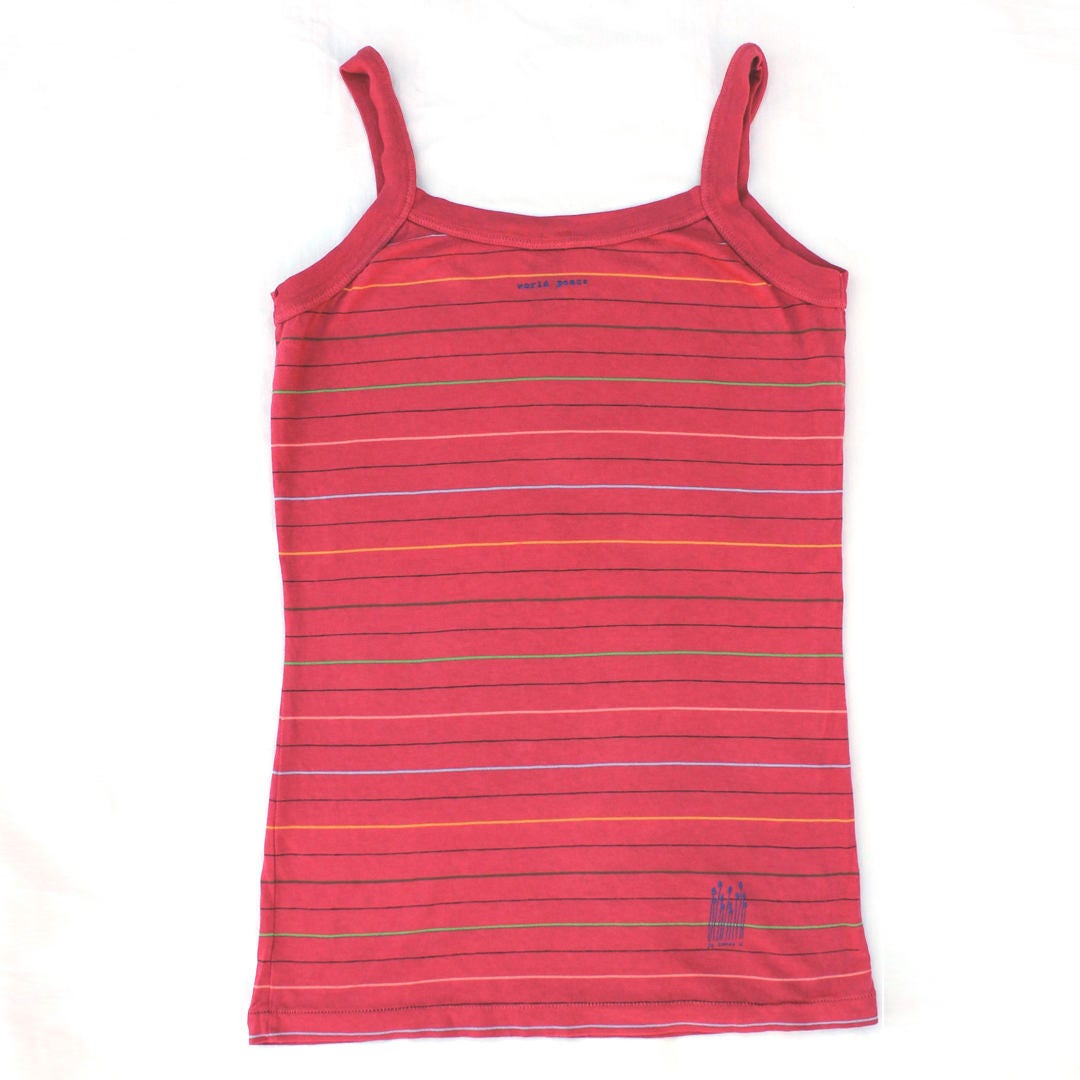 Red Striped Tank Top Lotus Flower Tank Lotus Top Yoga Top - Etsy