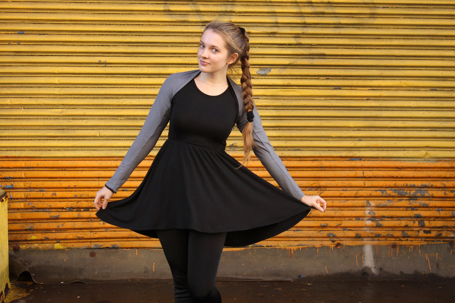 Gray Shrug | Reversible Shrug| Black and Gray Shrug| Gray Bolero Shrug ...