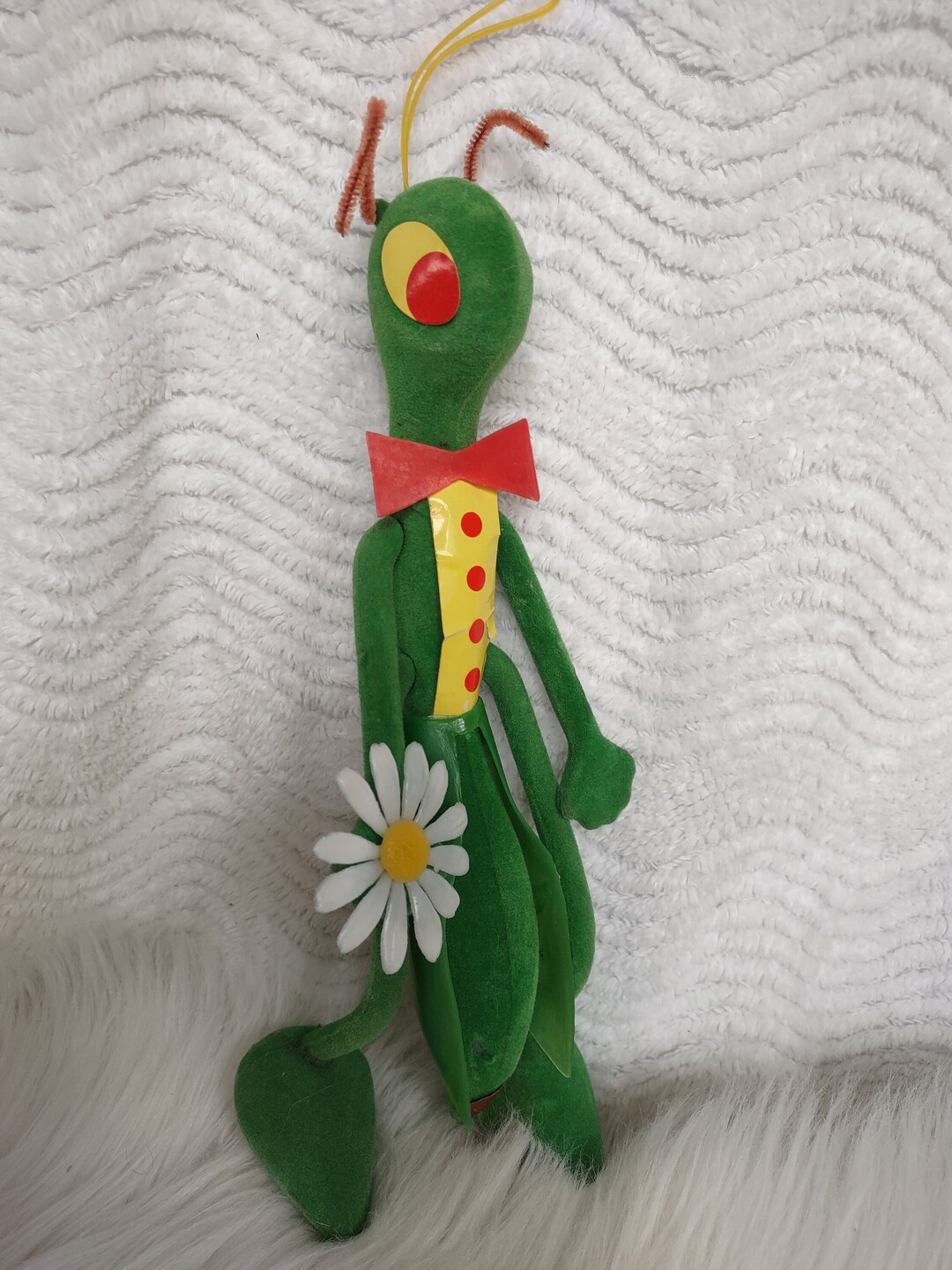 Vintage Nadel & Sons Fuzzy Flocked Plastic Grasshopper Toy - Etsy
