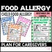 Editable Child Food Allergy Action Plan Template (canva Digital ...