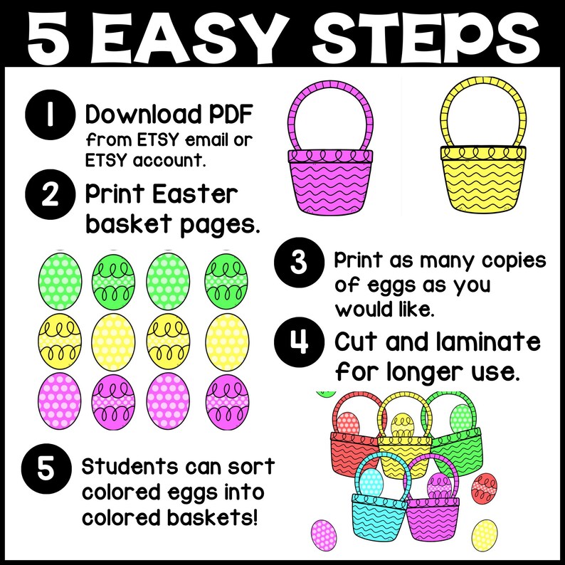 Easter Activity - Color Sort - Printable Preschool Center - Toddler ...