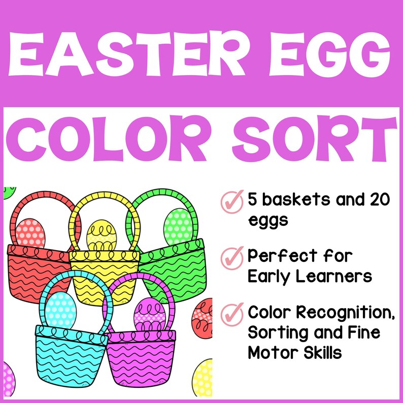 Easter Activity - Color Sort - Printable Preschool Center - Toddler ...