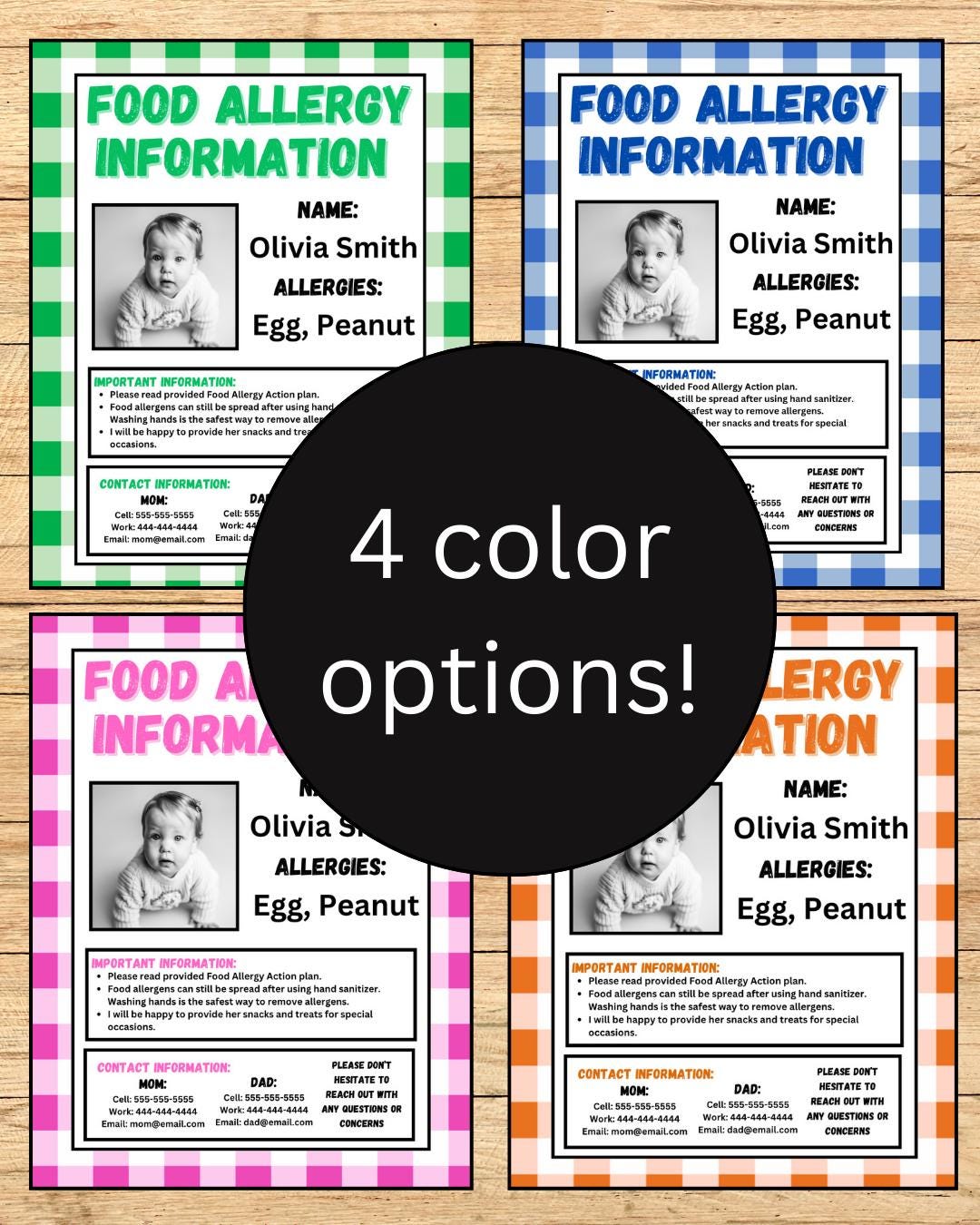Editable Food Allergy Action Plan Template: Safe Snack List (digital ...