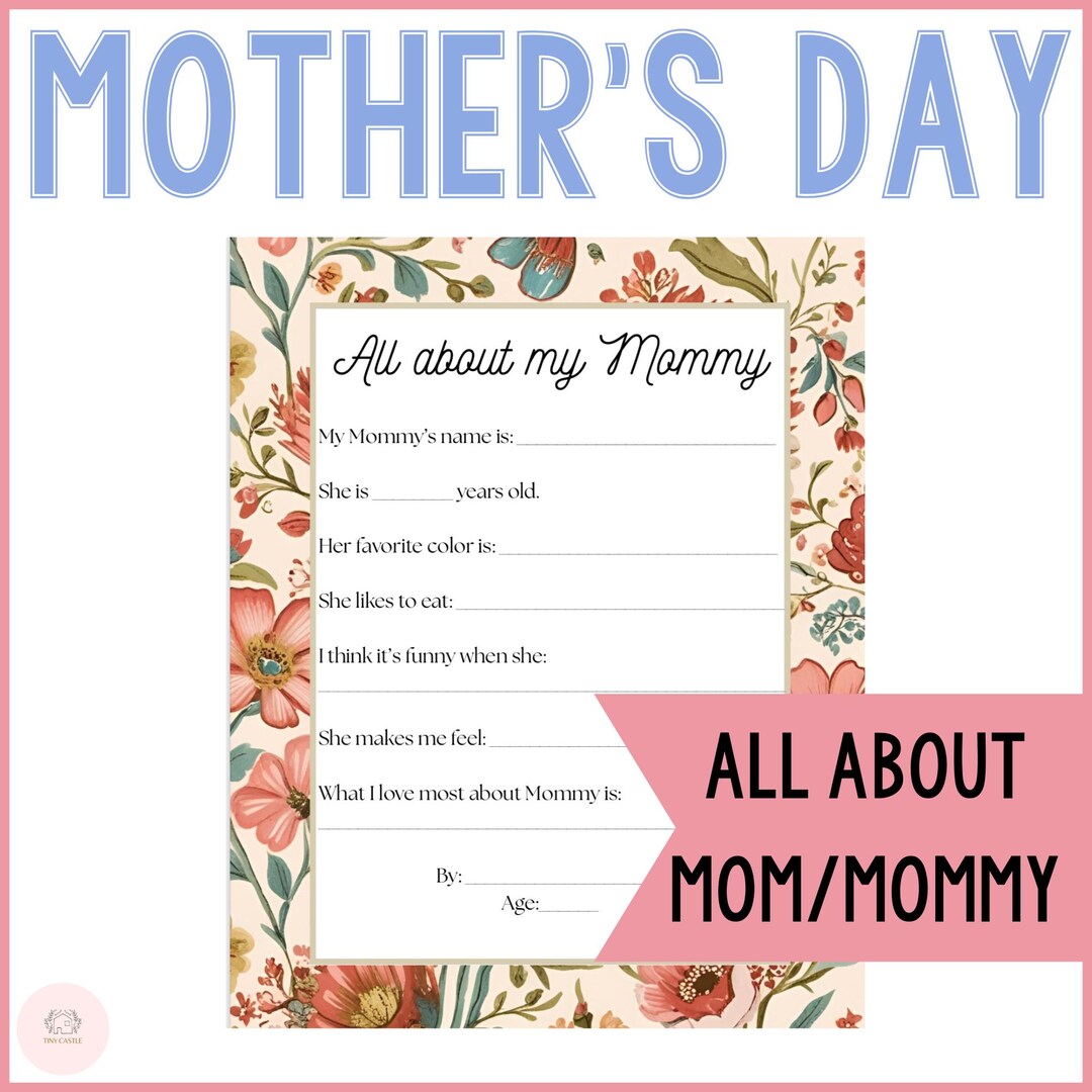 Mother's Day Questionnaire: Printable Gift for Mom (PDF) - Etsy