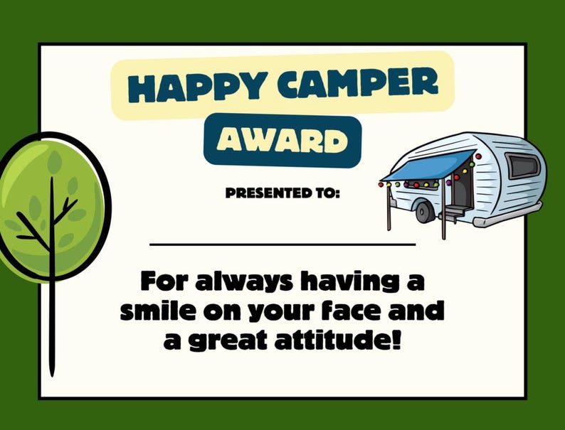 Printable Classroom Awards - Camping Theme - Etsy