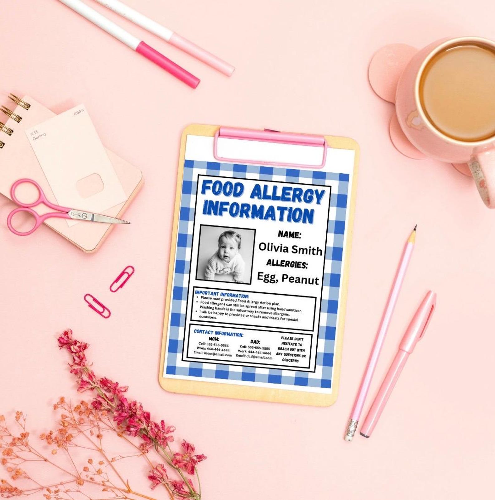 Editable Food Allergy Action Plan Template: Safe Snack List (digital ...