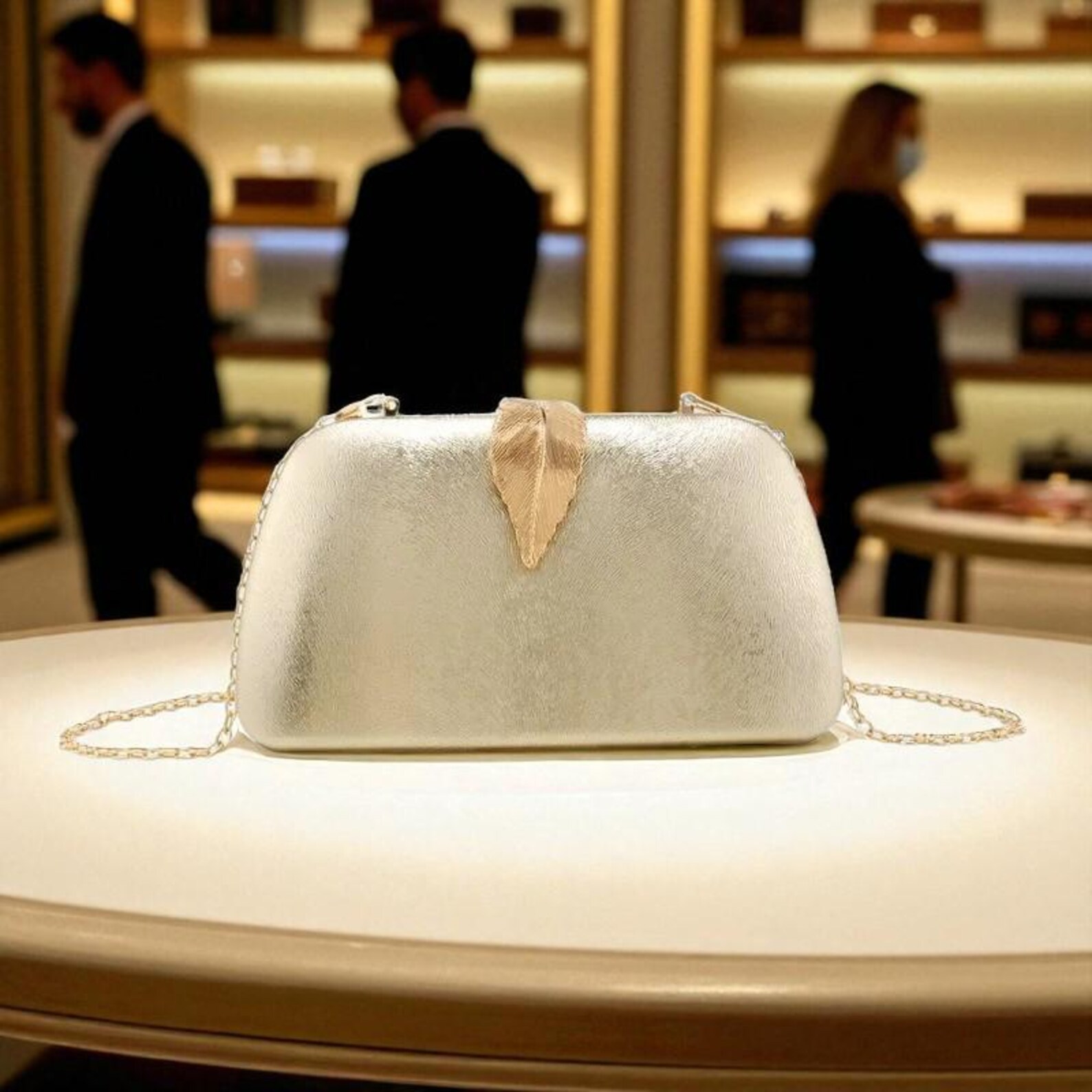 Luxury Designer Clutch Bag – Elegant Leaf Clasp Evening Purse | Wedding ...