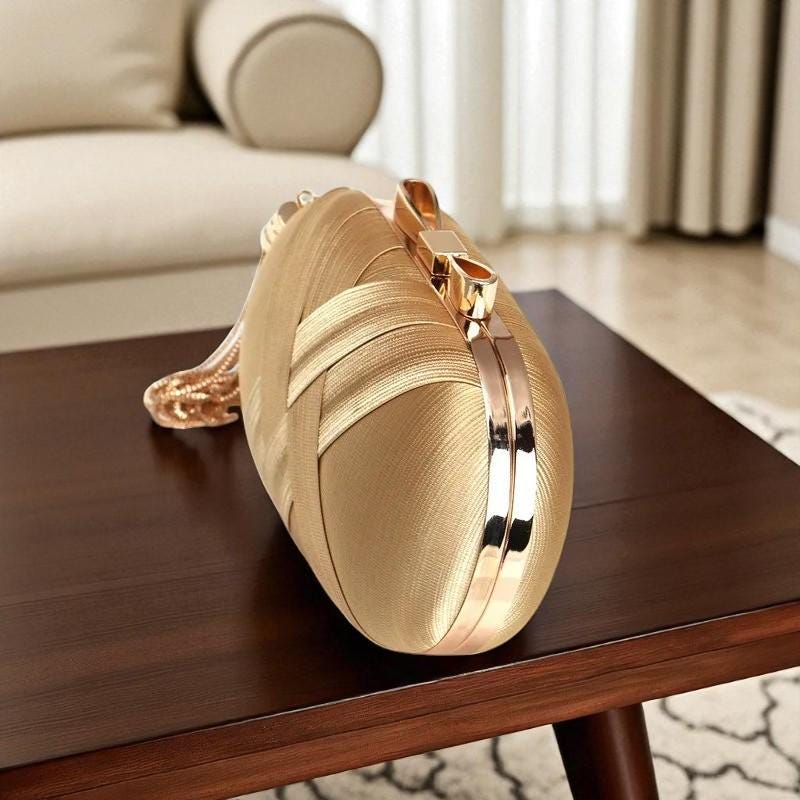 Luxury Classy Clutch –satin Bow Top Evening Purse With Tassel | Wedding ...