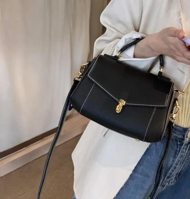 Genuine Cowhide Leather Women's Shoulder Bag – Trendy All-match ...