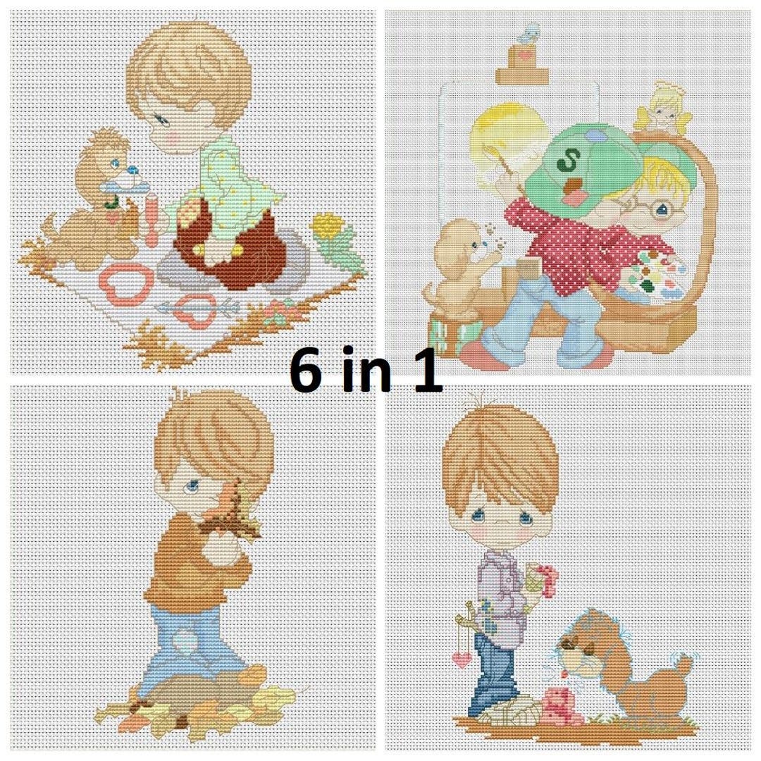 Cross Stitch Pattern Boys , Cross Stitch Pattern for Baby 6 Design PDF ...