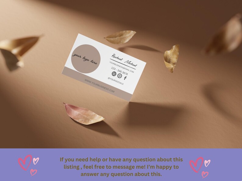 Neutral Business Card Template, Minimalist Business Cards, , Elegant ...