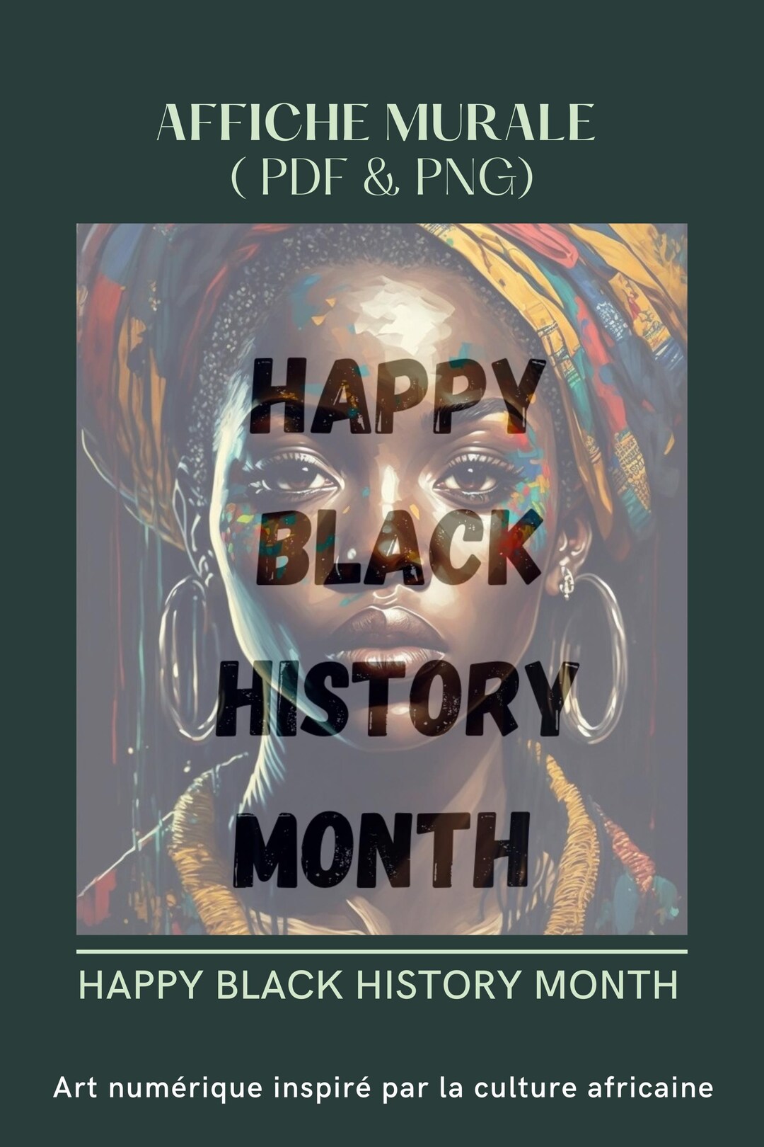 Happy Black History Month Wall Art African-inspired Digital Artwork PDF ...