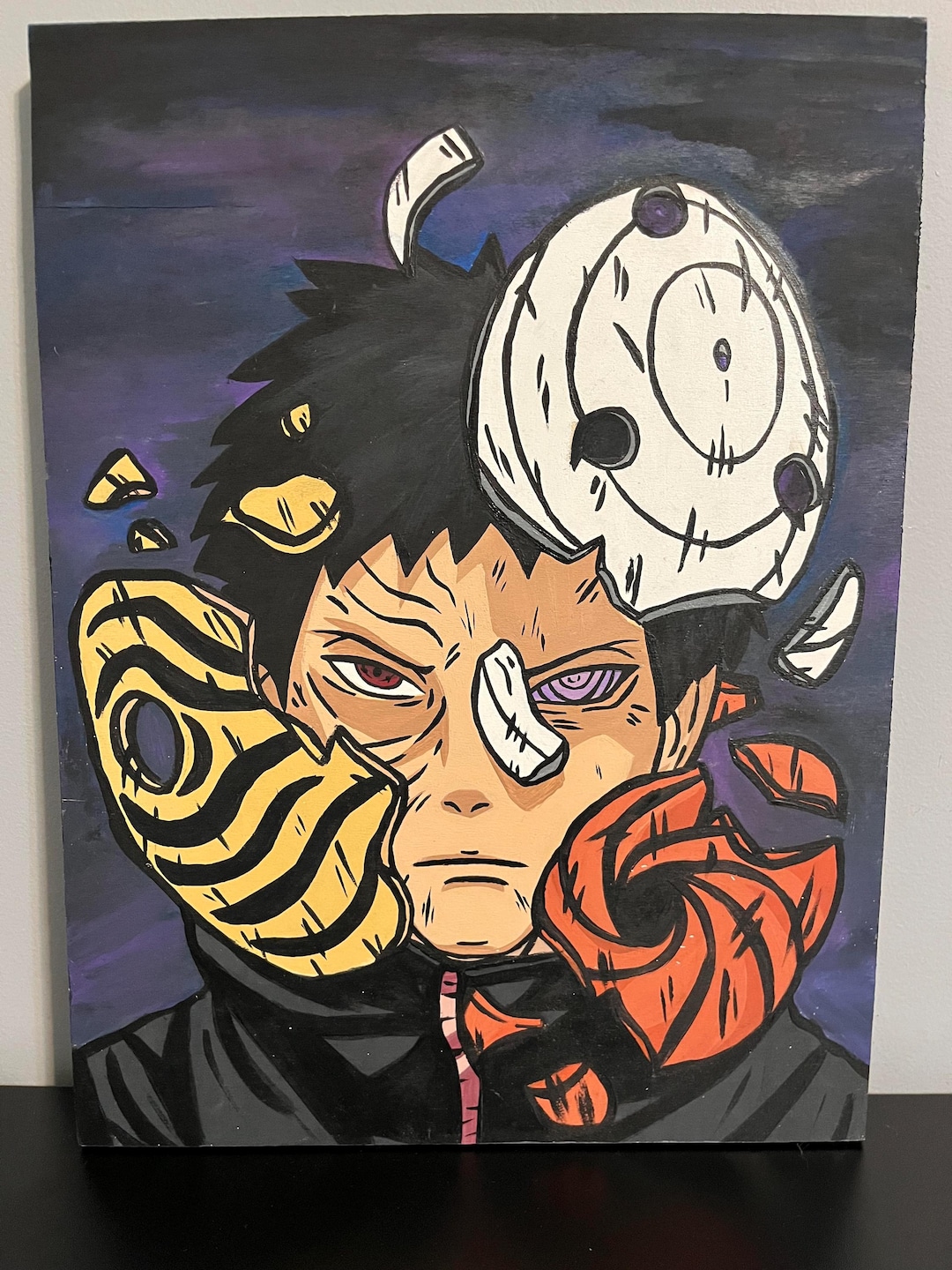 Obito on Wood Canvas *SOLD* - Etsy