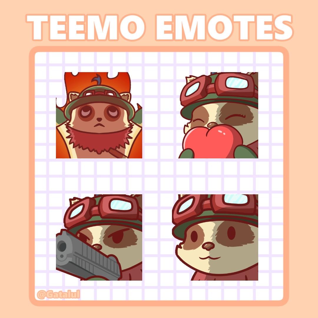 Teemo Emote Pack 3 Animated 1 Bonus Static Emote for Twitch & Discord ...