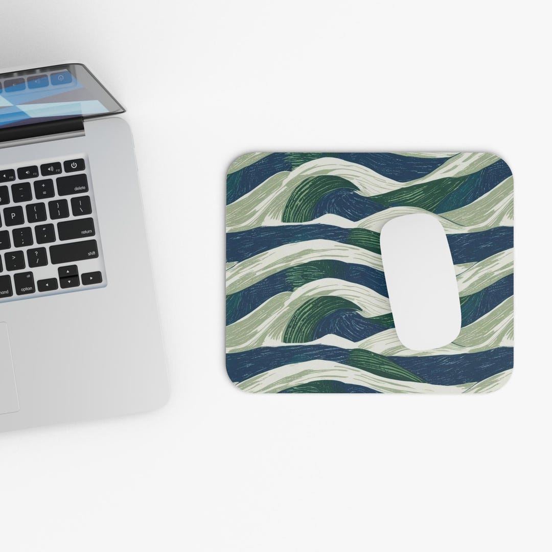 Ocean Waves Mouse Pad - Nautical Desk Accessory, Office Decor, Gift for ...