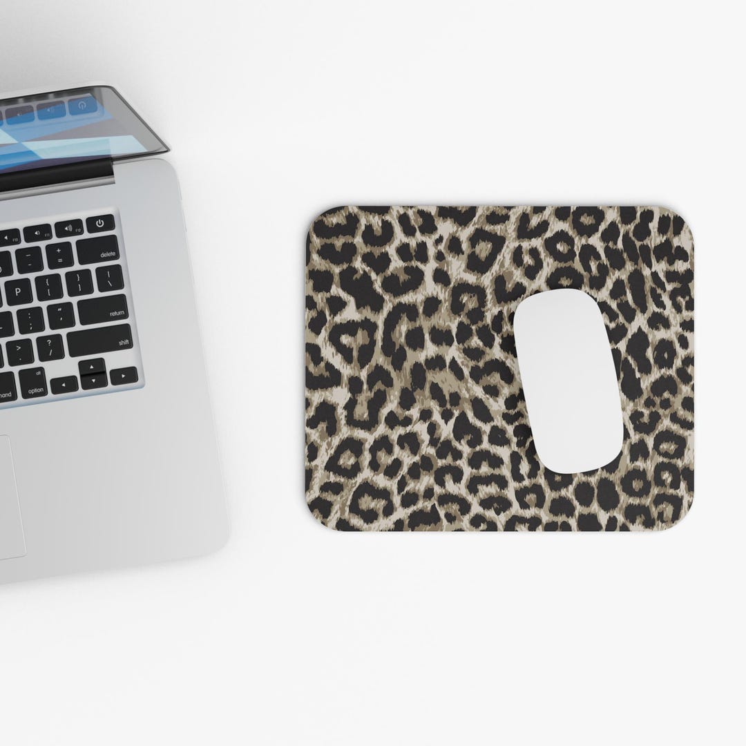 Leopard Print Mouse Pad - Stylish Desk Accessory for Home Office, Gifts ...