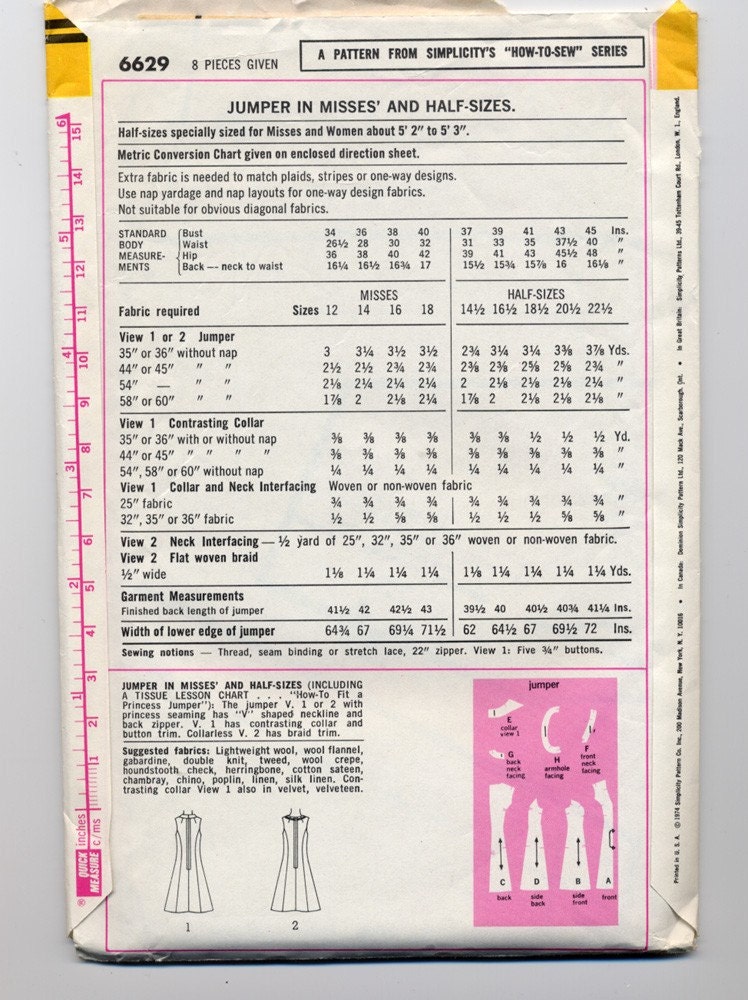 70's Vintage Sewing Pattern Simplicity 6629 Princess - Etsy