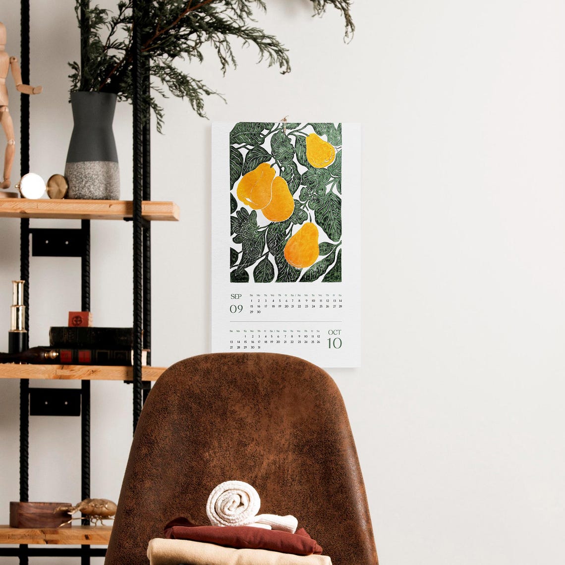 Bright Botanical Printable Calendar 2026 Citrus Pear Apple Banana ...