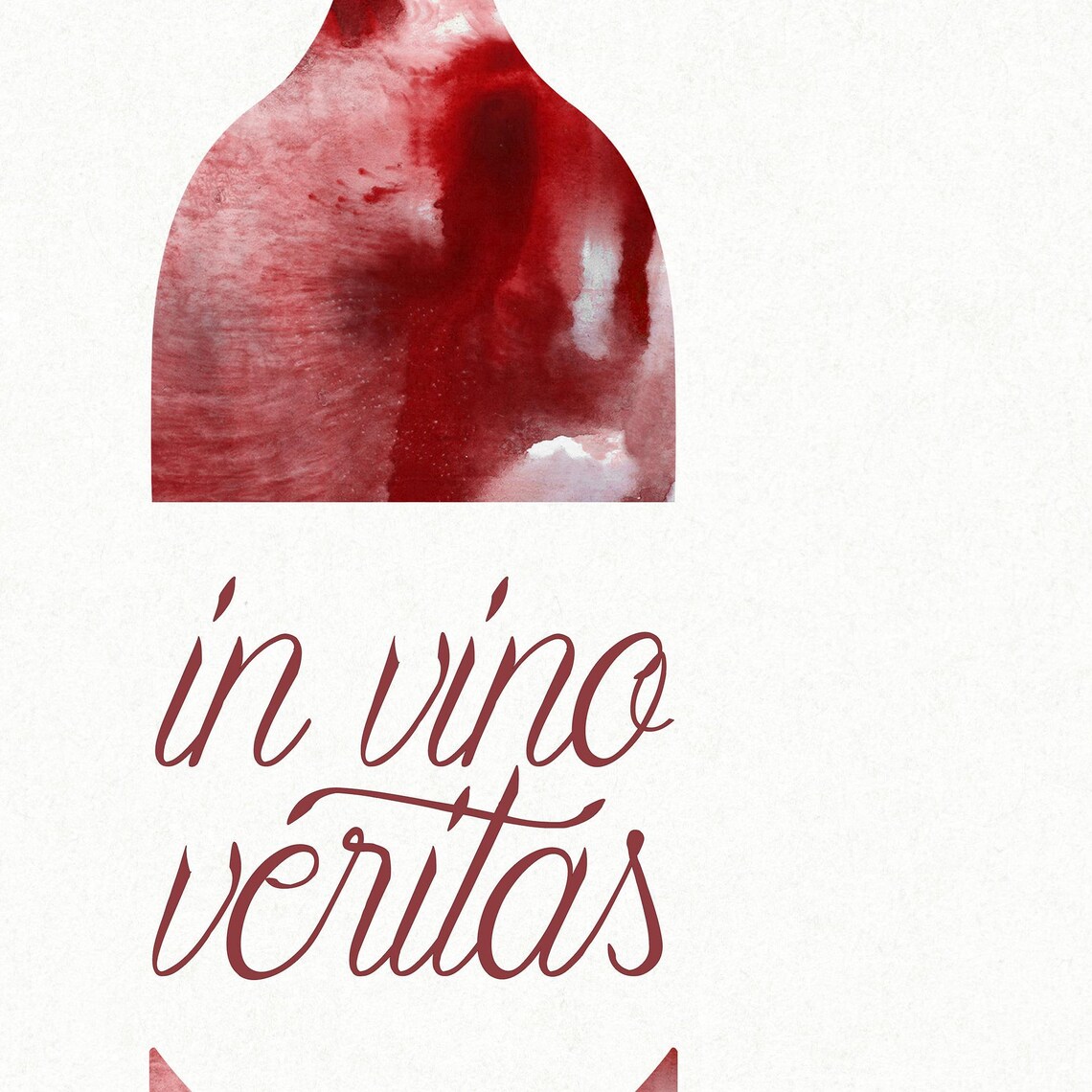 Gallery Wall Set of 2 Cherry Red Abstract Lines Bottle Glass Wine in ...
