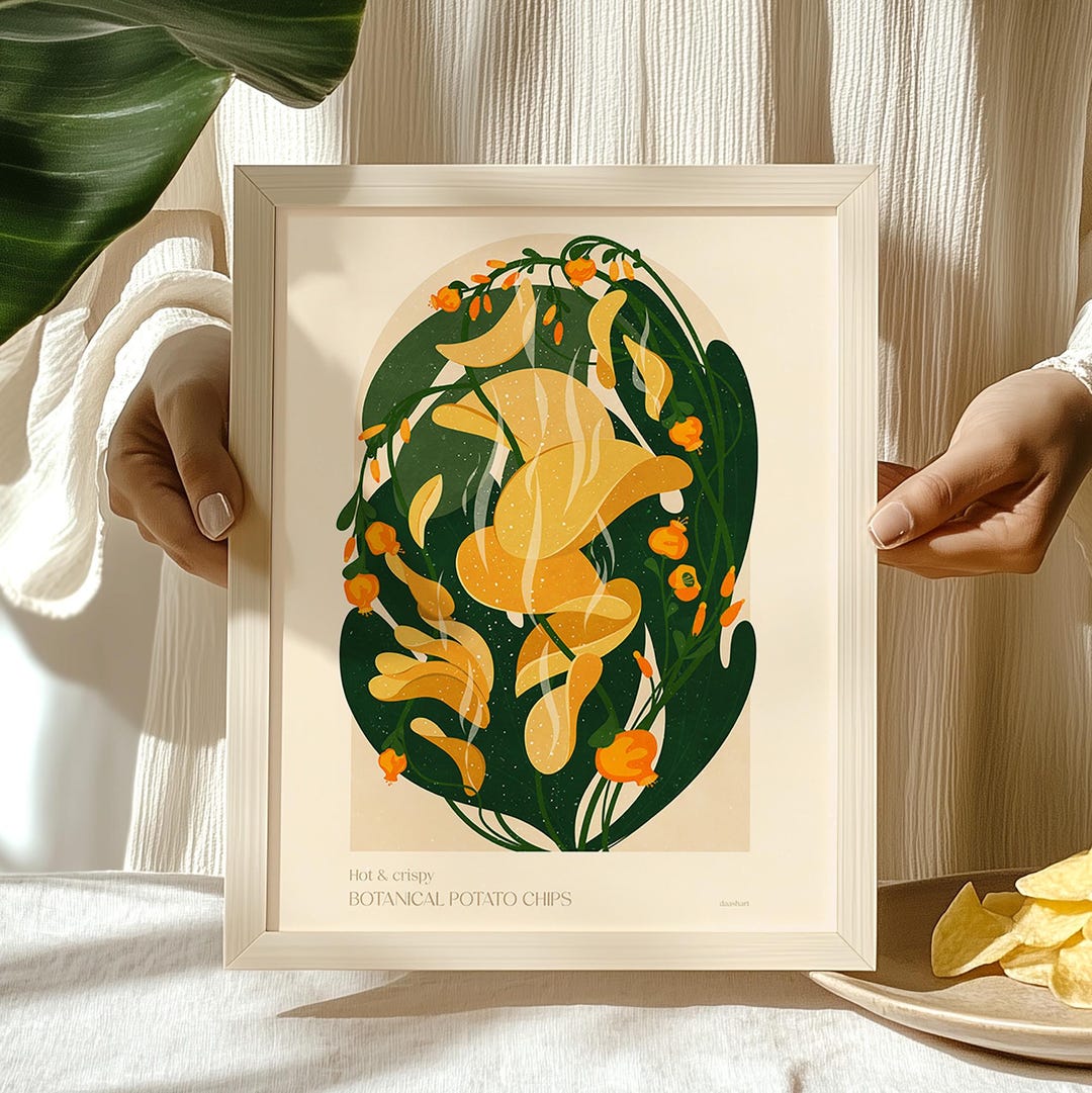 Vintage Potato Chips Printable Wall Art | Modern Kitchen Art Prints ...