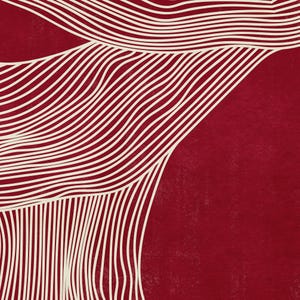 Gallery Wall Set of 2 Cherry Red Abstract Lines Bottle Glass Wine in ...