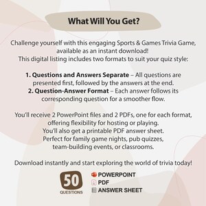 Sports and Games Trivia Digital Game (#1) | 50 Questions | Trivia Game ...