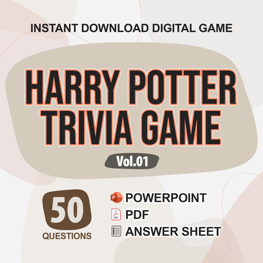 Harry Potter Trivia Powerpoint Digital Game (#1) | 50 Questions | Harry ...