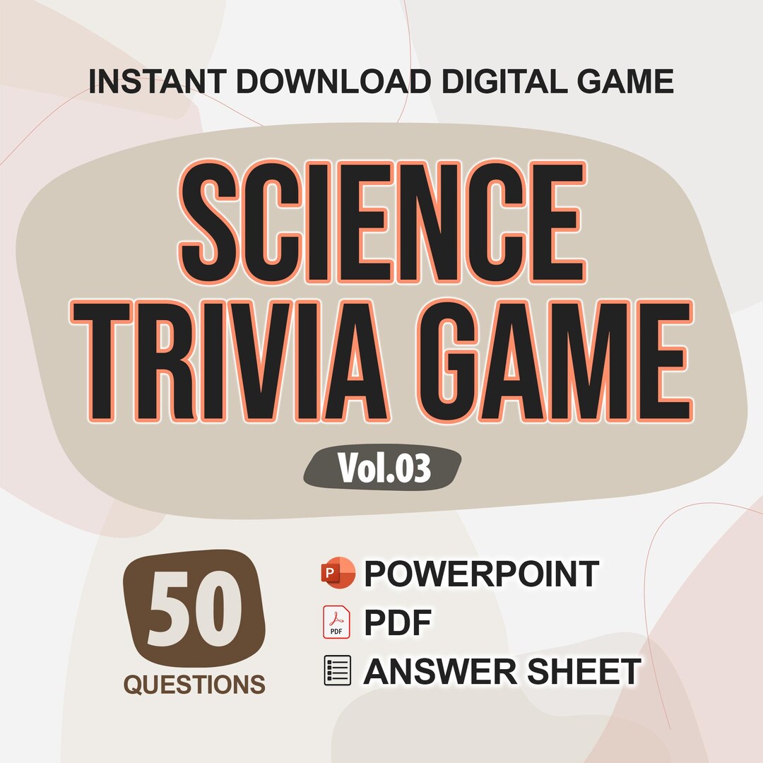 Science Trivia Digital Game (#3) | 50 Questions | Trivia Game | Party ...