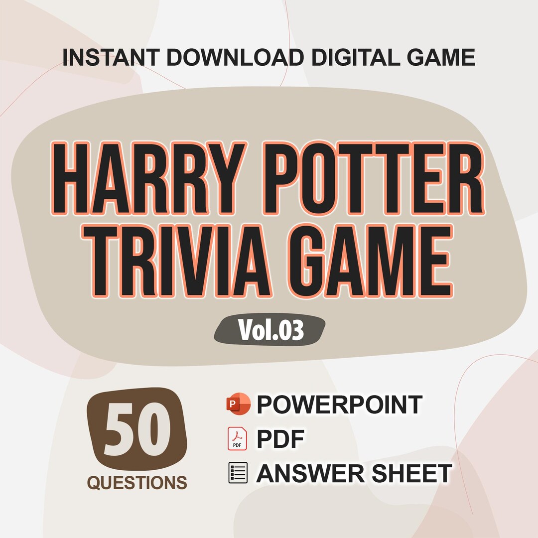 Harry Potter Trivia Powerpoint Digital Game (#3) | 50 Questions | Harry ...