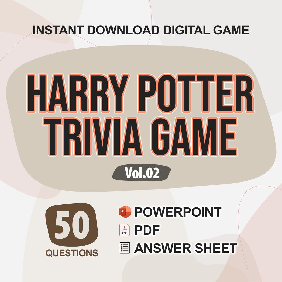 Harry Potter Trivia Powerpoint Digital Game 2 50 Questions Harry Potter ...