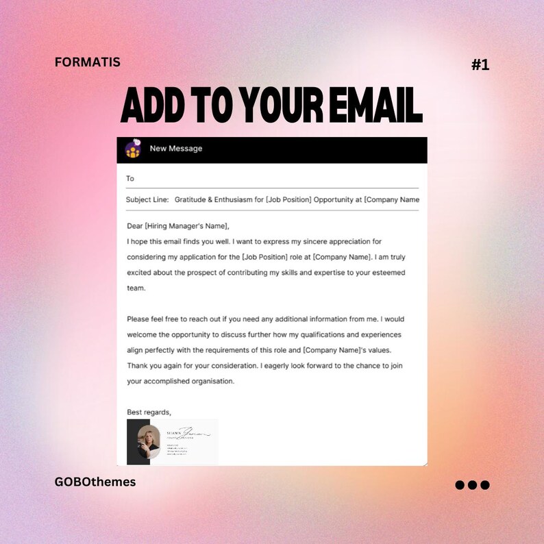 Email Signature Template "formatis" for Canva - Content Creator Email ...