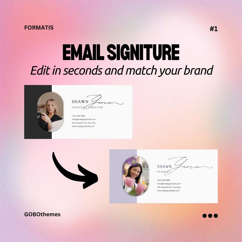 Email Signature Template "formatis" for Canva - Content Creator Email ...