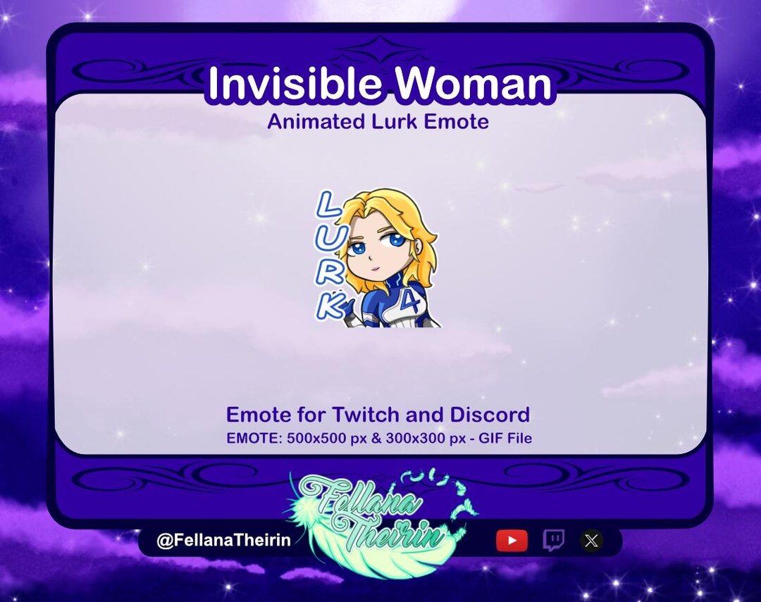 Invisible Woman Lurk for Discord and Twitch - Etsy