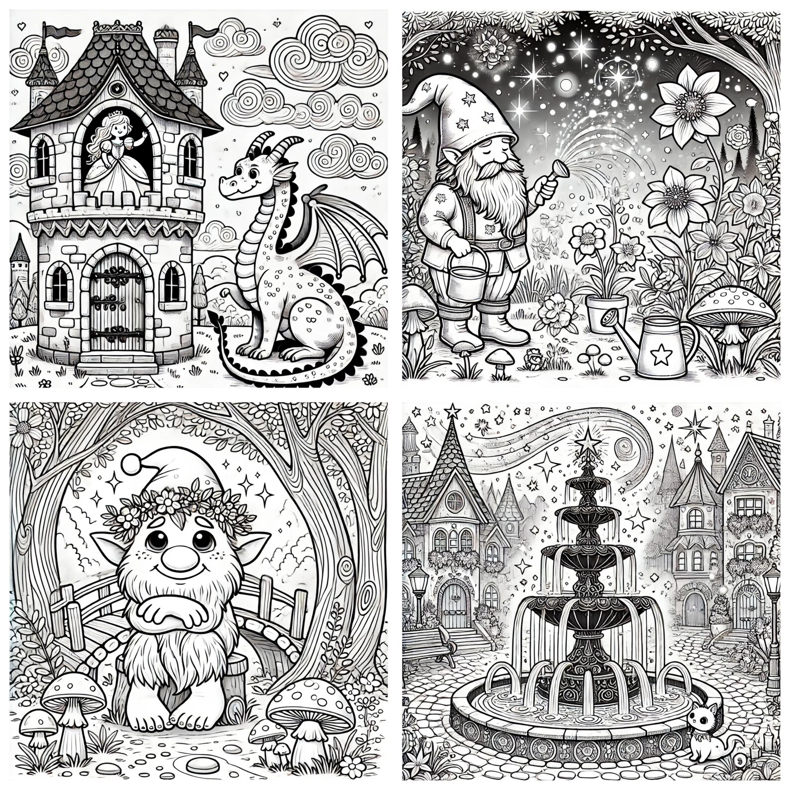 25 Printable Coloring Pages for Kids and Adults - Digital Download ...