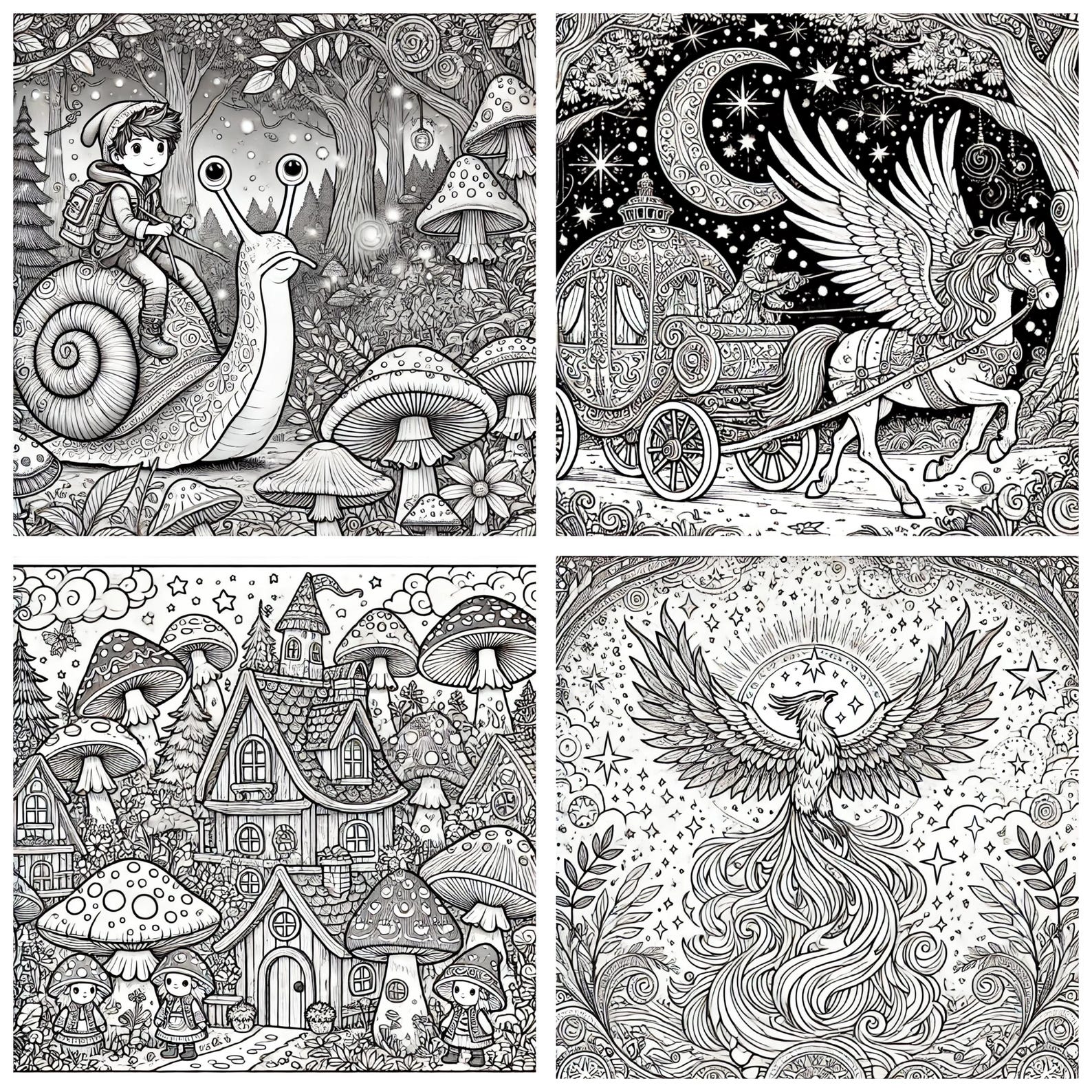 25 Printable Coloring Pages for Kids and Adults - Digital Download ...