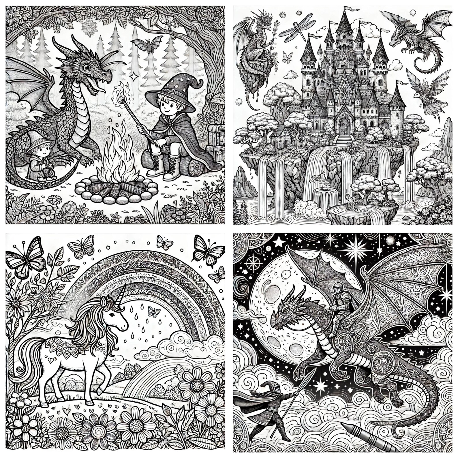 25 Printable Coloring Pages for Kids and Adults - Digital Download ...