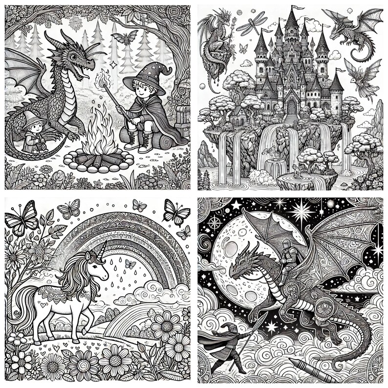 25 Printable Coloring Pages for Kids and Adults - Digital Download ...