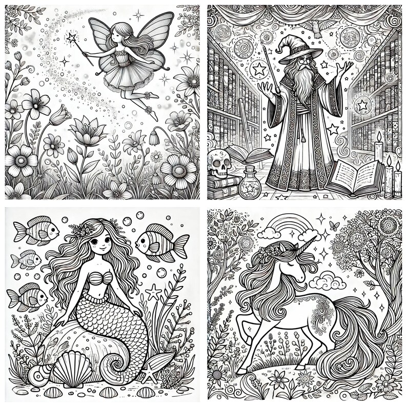 25 Printable Coloring Pages for Kids and Adults - Digital Download ...