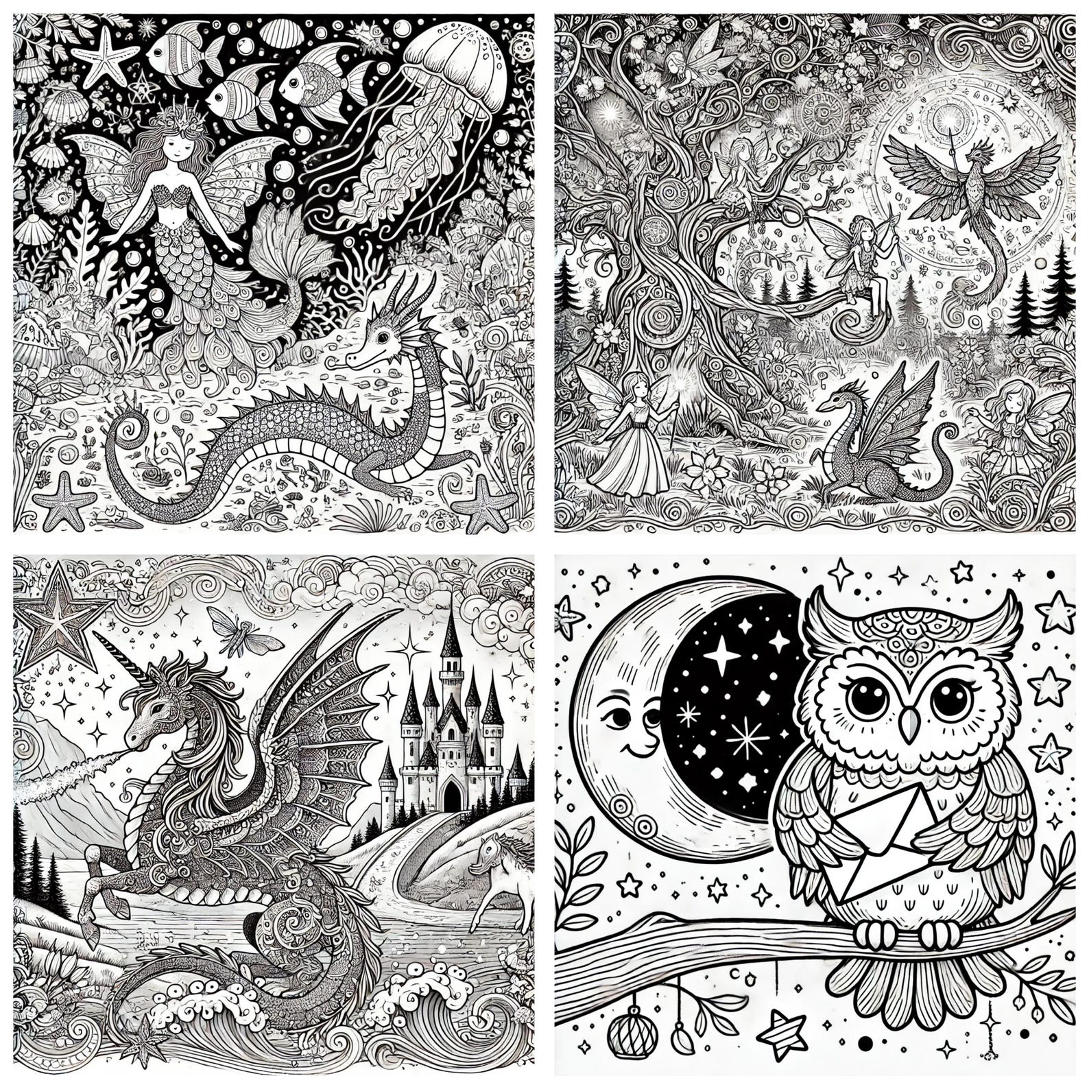 25 Printable Coloring Pages for Kids and Adults - Digital Download ...