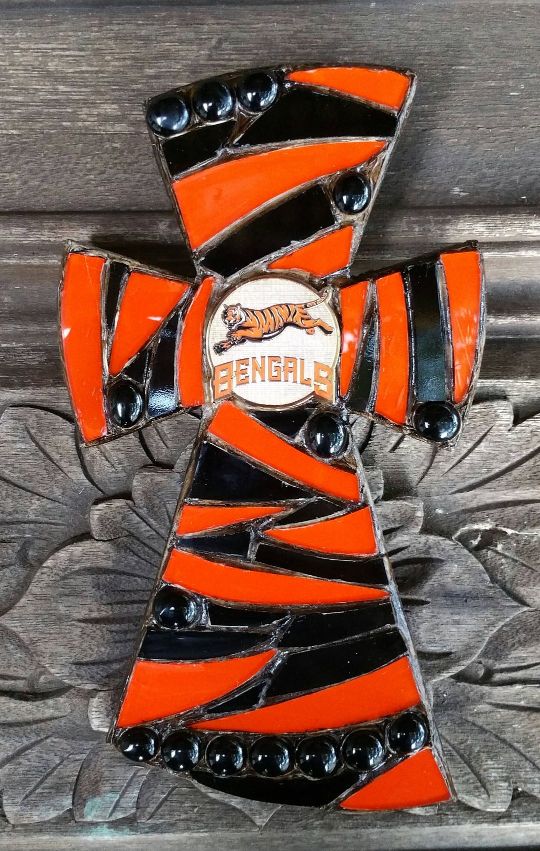 Football Teams Bengals Mosaic Cross - Etsy
