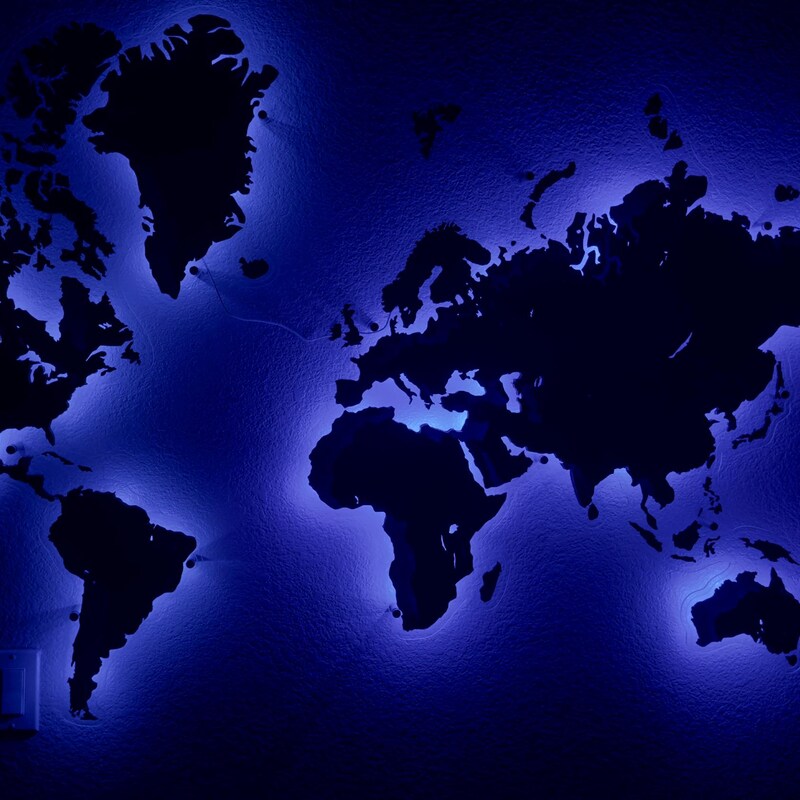 Led World Map - Etsy