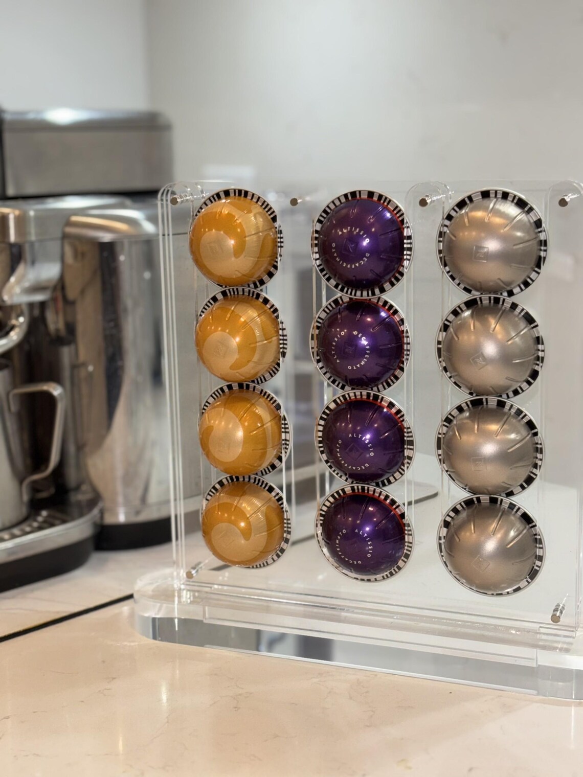 Nespresso Vertuo Acrylic Coffee Pod Organizer Clear Capsule Rack Modern ...