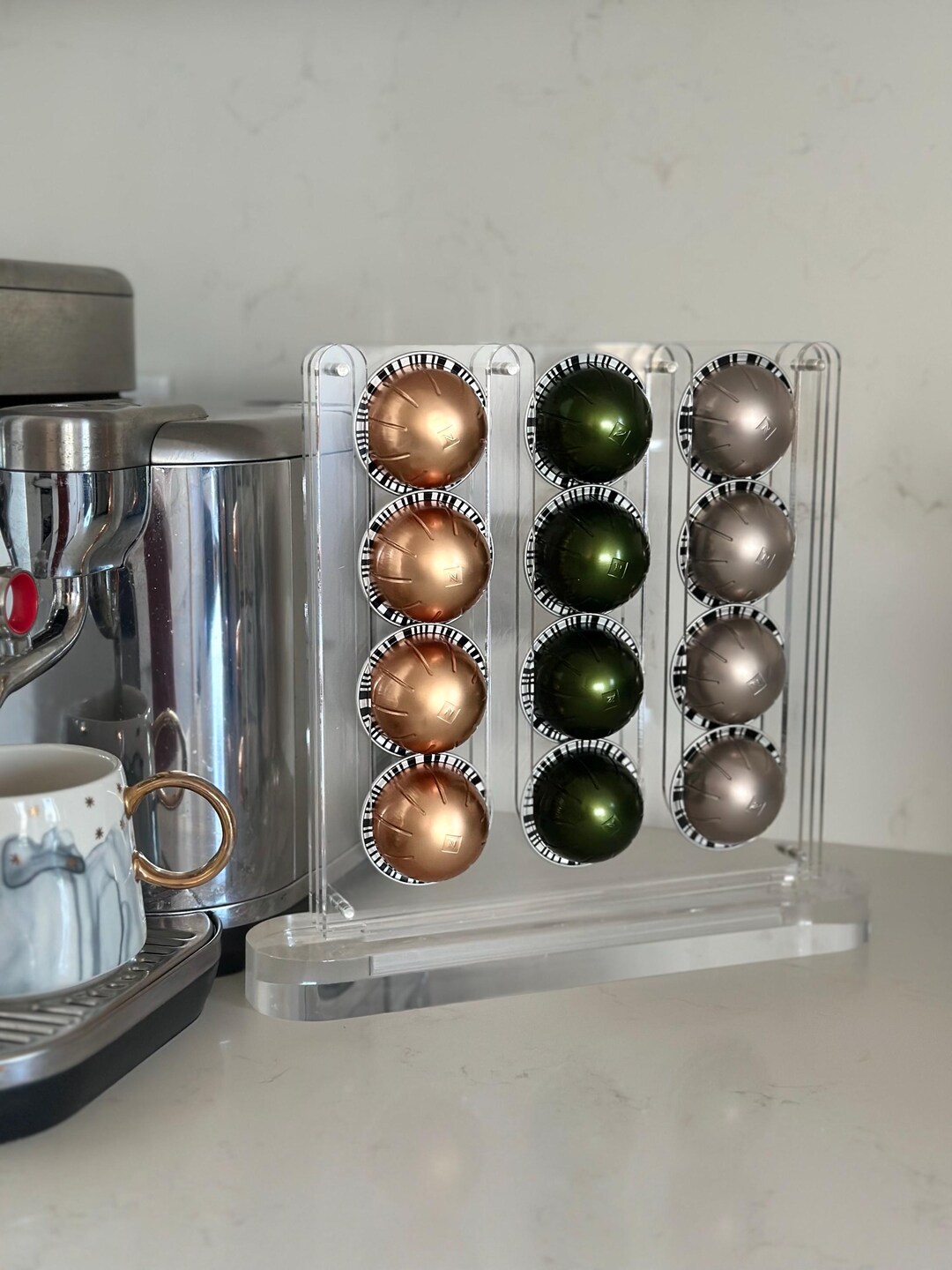 Nespresso Vertuo Acrylic Coffee Pod Organizer Clear Capsule Rack Modern ...
