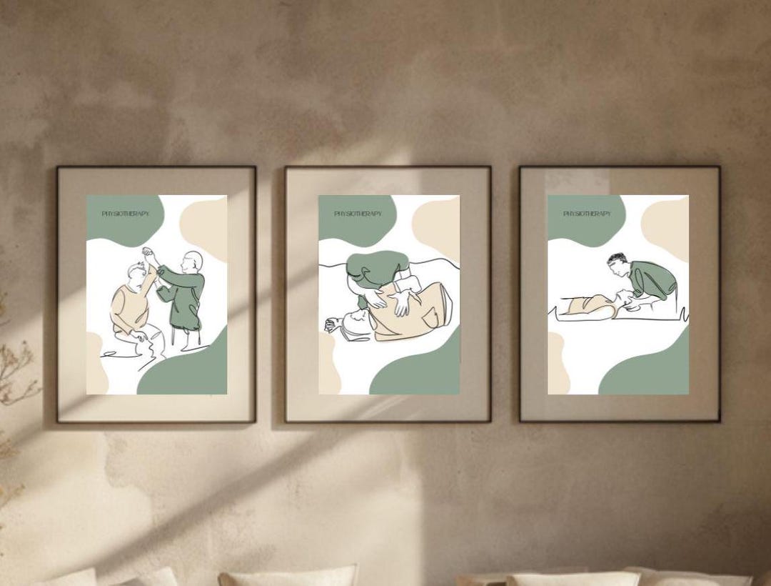 Physiotherapy Art Prints Set – Aesthetic Wall Decor for Clinics ...